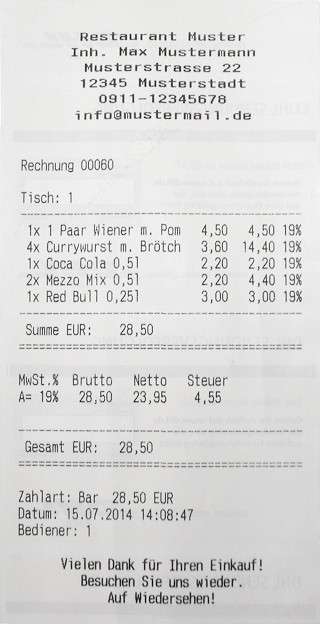 Mobile KASSE für die GASTRONOMIE