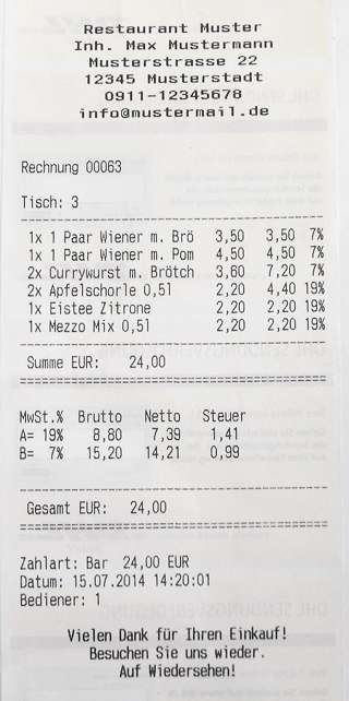 Kassensystem + Tablet-PC für GASTRONOMIE RESTAURANT